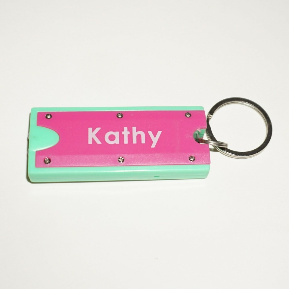 Personalized Keychain Light Up Key Ring Choose Name Colorful Mini Flash ...