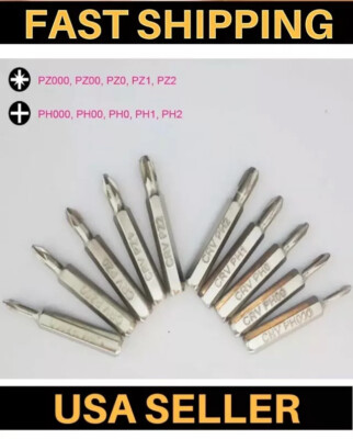 Screwdriver Bits PZ000,PH000,Pozidriv,Philips Hex 4mm System 4 micro ...
