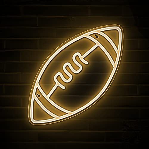 Football Neon Sign - Football Neon Light for Boys’/Teens’ Bedroom, Game ...