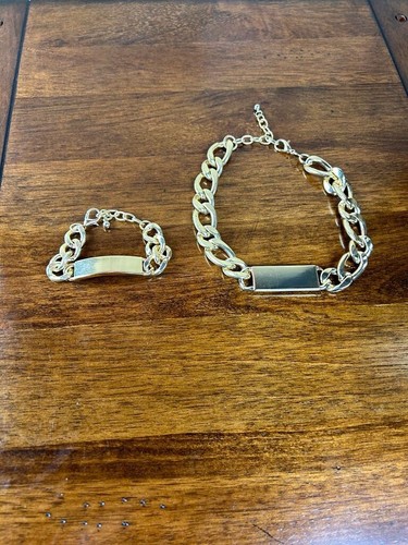 Signed Guess Gold Tone Chain Chunky Choker & Braclet Heavy Necklace 18. ...