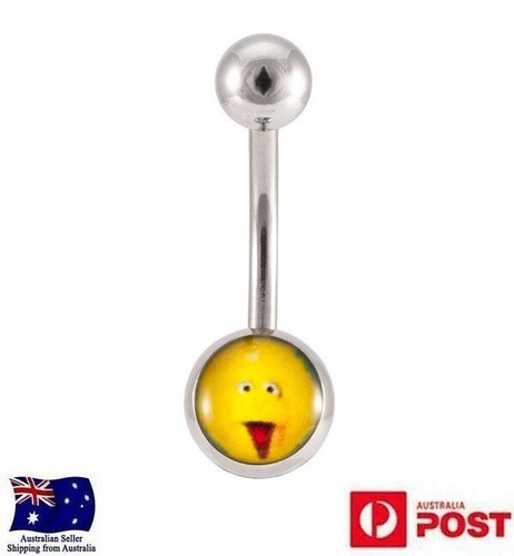 Big Bird Picture Belly Bar 14g Picture Logo Piercing Navel Ring | eBay