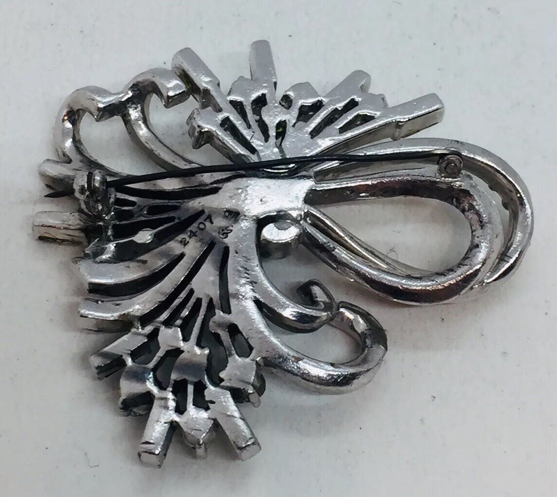 Marcel Boucher Vintage Rhodium Plated Rhinestone Spray Brooch Pin | eBay