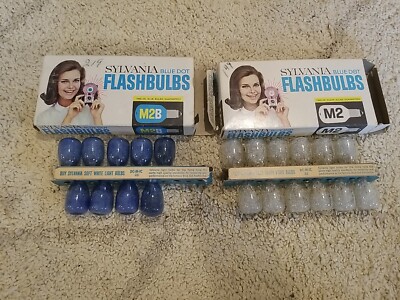 SYLVANIA FLASHBULBS Blue Dot M2 12 Clear Bulbs 9 M2B Blue Bulbs | eBay