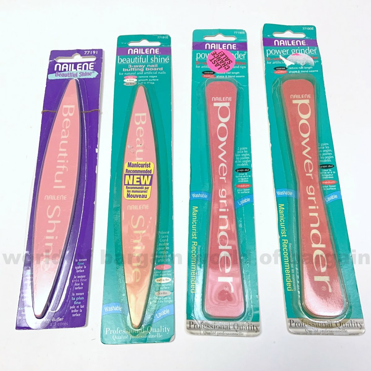 4 CUSHIONED Nail File Fingernail Shaper Buffer Filer Manicure Emery ...