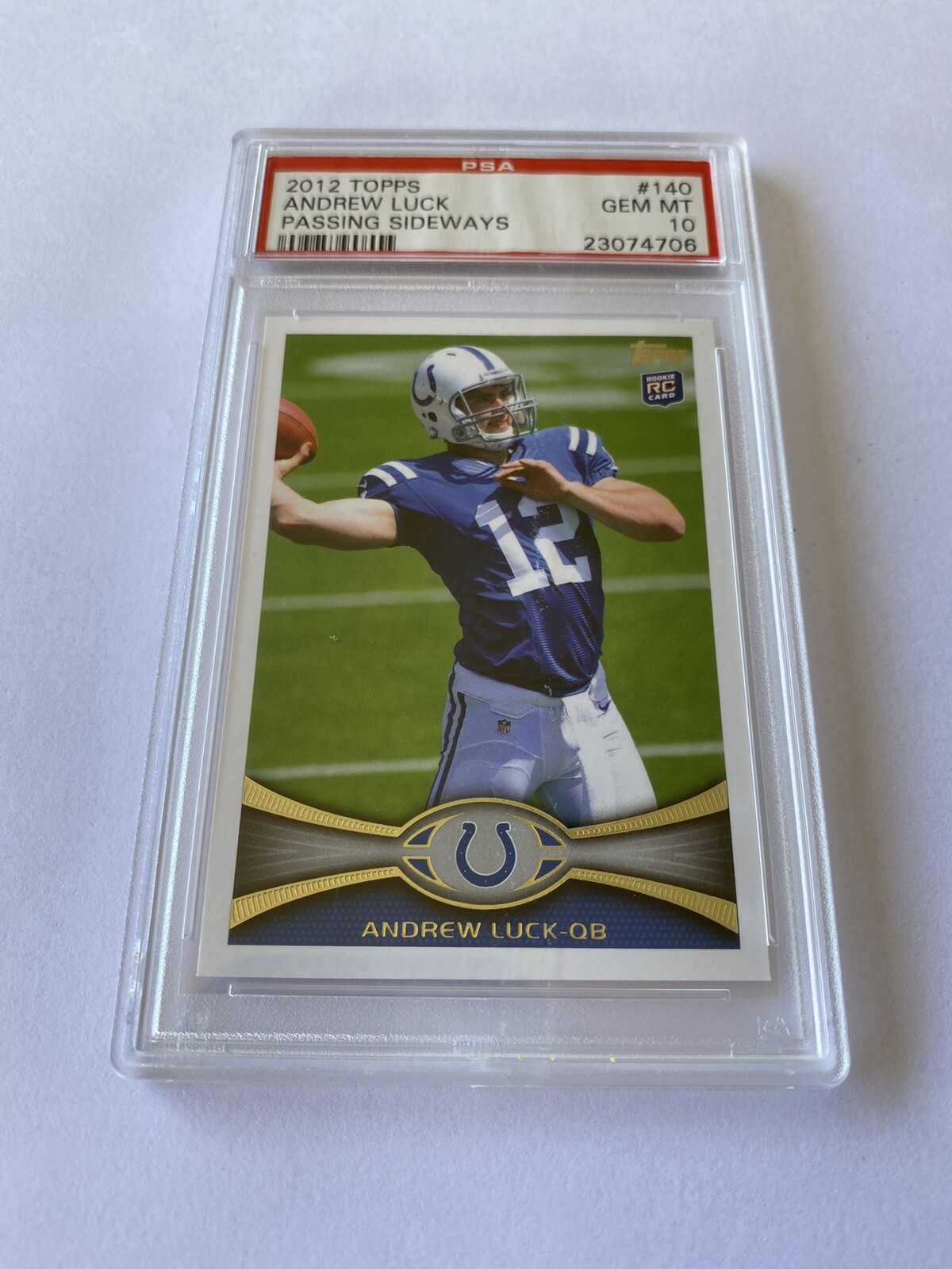 2012 TOPPS PASSING "SIDEWAYS" #140 ANDREW LUCK ROOKIE RC~~ PSA 10 GEM ...