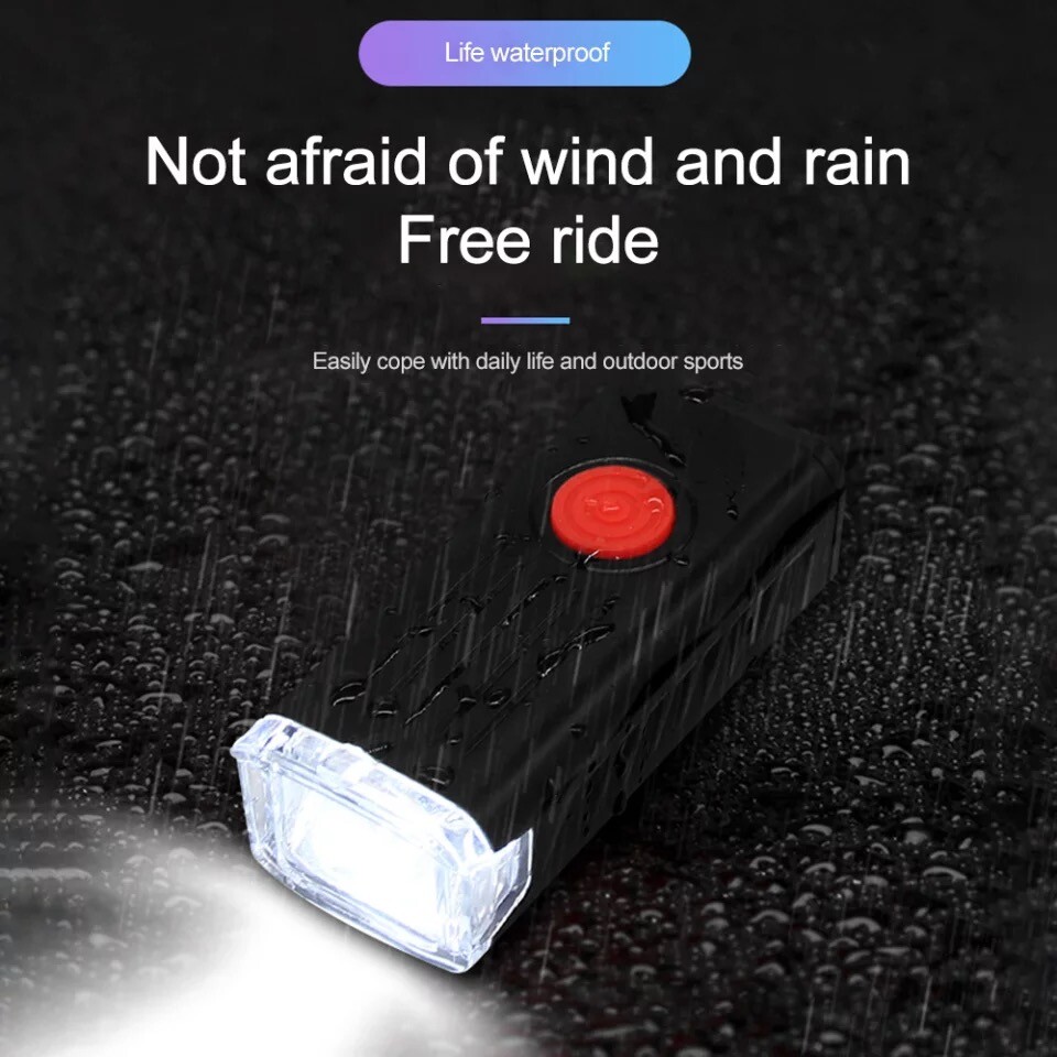 USB Rechargeable LED Bicycle Headlight Bike Head Light Front Rear Lamp ...