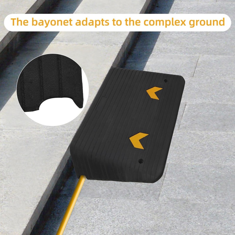 4" Rise Rubber Threshold Ramp Heavy-Duty Wheelchair Ramp with 33000 lbs ...