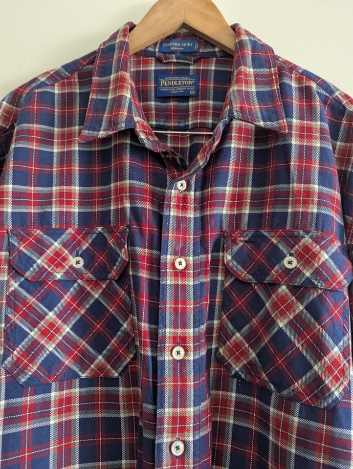 Pendleton Burnside red and blue plaid shirt size XXL | eBay