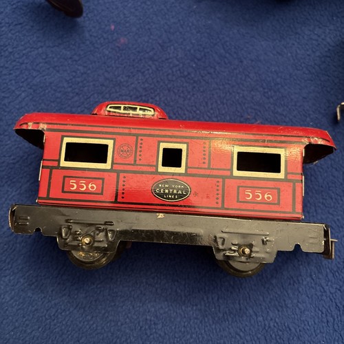 (3) Marx O-Gauge Toy Trains Box Car #51998 Caboose #556 Coal Tender ...