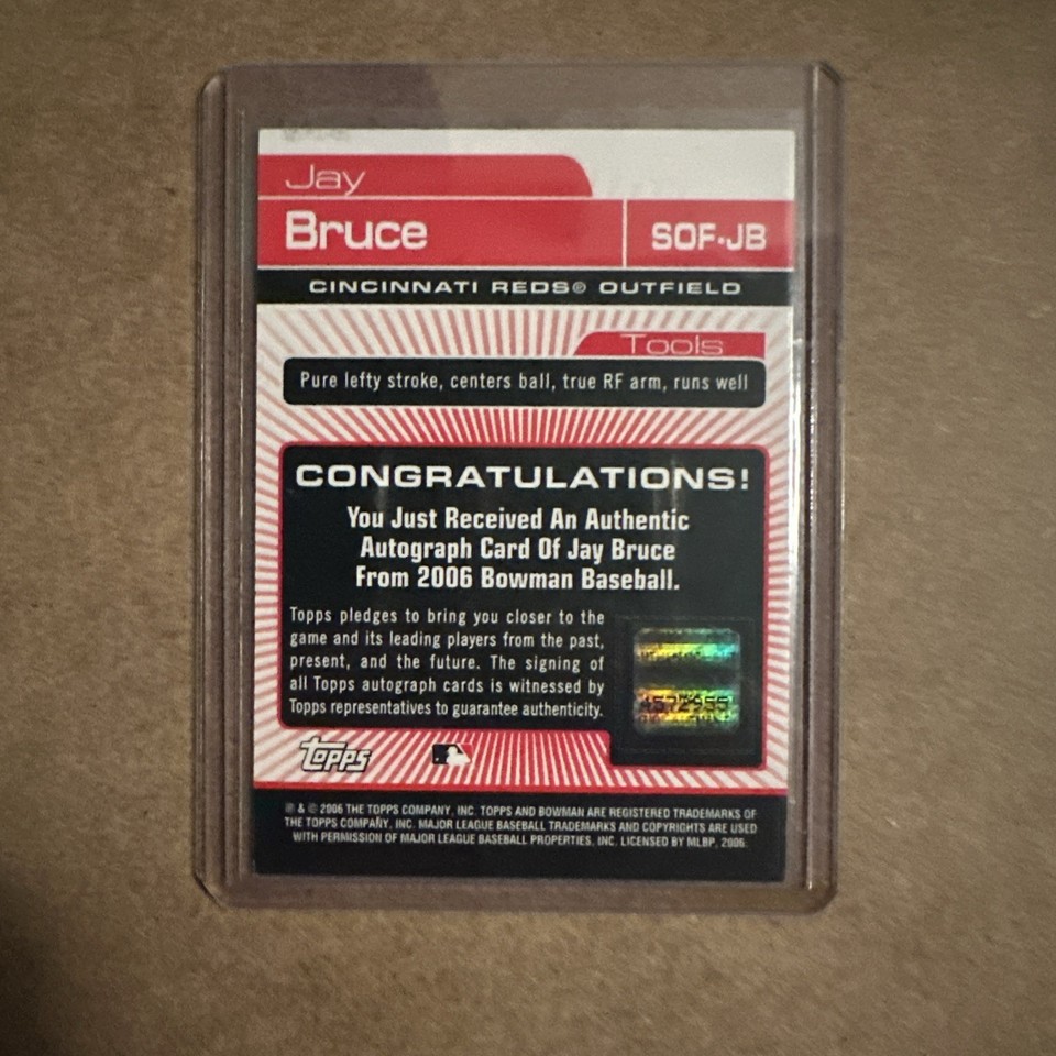 Jay Bruce 2006 Bowman Signs of the Future #SOF-JB Topps Certified ...