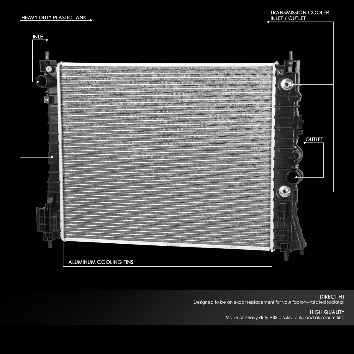 For 2013-2019 Buick Encore Chevy Trax 1.4L Turbo Radiator Aluminum Core ...