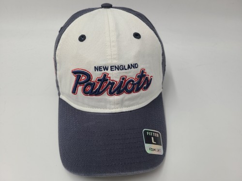 New England Patriots Reebok Script Fitted L Hat Cap Dad Men Women NFL ...