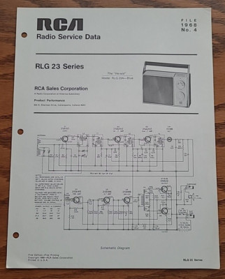 Vintage RCA Radio Service Data RLG 23 Series 1968 No 4 The Herald | eBay