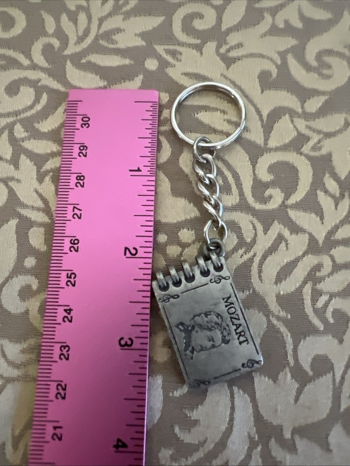 Pewter Keychain: Wolfgang Amadeus Mozart Music Notes | eBay UK