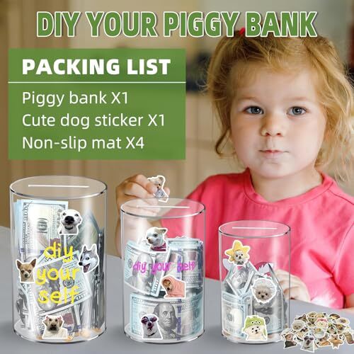Clear Acrylic Piggy Bank Break to Open for Adults Boys Girls Birthday ...