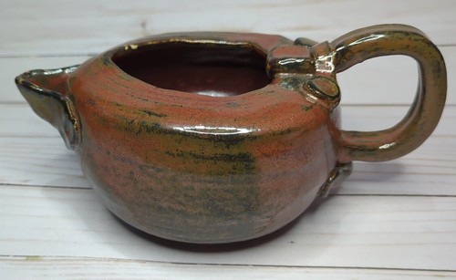 Glazed Pottery Tea Pot Teapot Hand Made Primitive Folk Art Brown | eBay