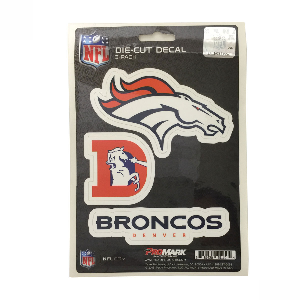 Team ProMark NFL Denver Broncos Die-Cut Decal Sticker 3-Pack Made in U ...