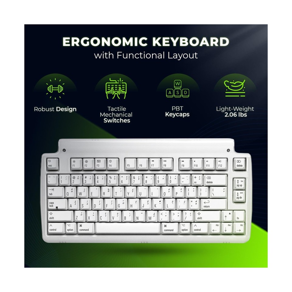 Matias Mini USB Tenkeyless Tactile Pro Mac Keyboard, N-Key Rollover Mac ...