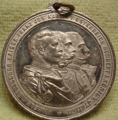 1892 Ag Triple Alliance WILHLEM II FRANZ JOSEPH I HUMBERT I League of 3 ...