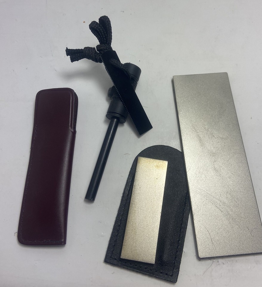 Ferro stick w compass small Pocket knife sharpening stone Lot fishing ...