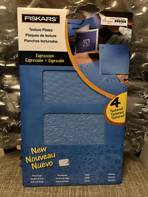 VTG ~ Fiskars 4 Texture Plates "Expression" Raindrops; Snowflakes ...