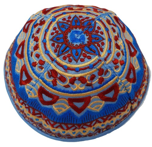 Jewish Kippah Yarmulke Colorful Embroidery Cloth Yarmulka Yamaka Head ...