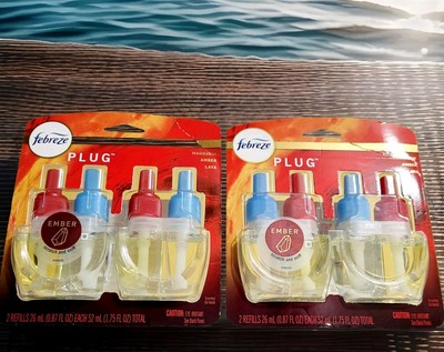 4 Packs Febreze Ember Plug-in Refills Air-Freshener,Dual Scent 2 Each ...