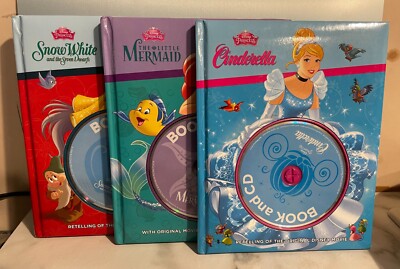 DISNEY BOOKS & CD - 3pieces - The Little Mermaid, Snow White ...