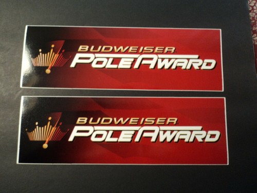 Lot Of 2 "BUDWEISER POLE AWARD" NASCAR Racing Decals Stickers Authentic ...