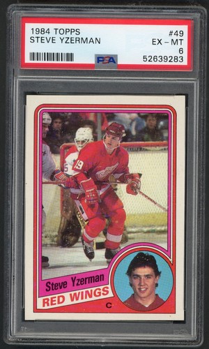1984 Topps Steve Yzerman Detroit Red Wings #49 PSA 6 EX-MT HALL OF FAME ...