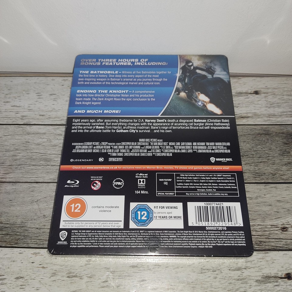 Batman The Dark Knight Rises Steelbook [Blu-ray] - New | eBay