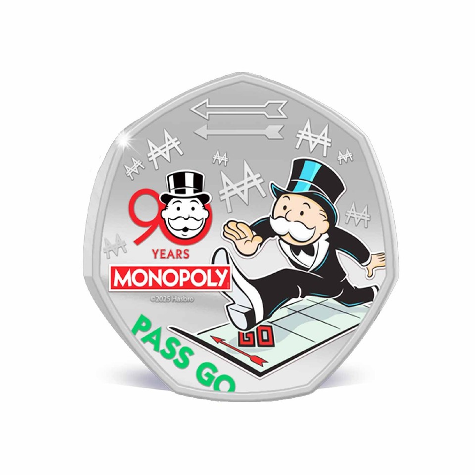 90 Years of Monopoly Pass Go Commemorative Silver Coin BU 2025 Limited ...
