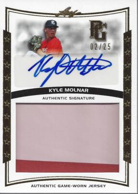 2014 Leaf Perfect Game Showcase Jersey Auto Gold #JAKM1 Kyle Molnar ...