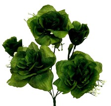 84 Hunter Green Roses Bud Wedding Bouquet Silk Flowers for sale online ...