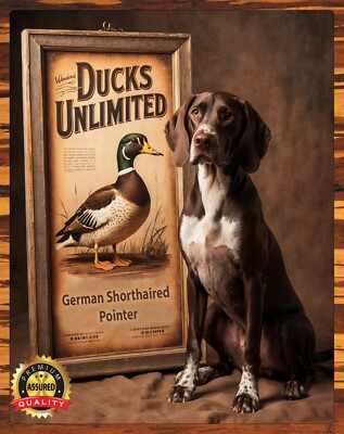 German Shorthaired Pointer - Ducks Unlimited - Rare - Metal Sign 11 x ...