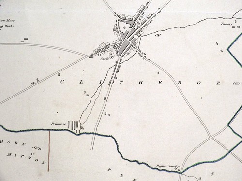 CLITHEROE, LANCASHIRE, ENGLAND, Street Plan, Dawson Original antique ...