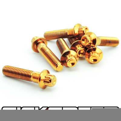 5 PC 24K GOLD WHEEL BOLTS FOR 3 PIECE WHEELS/RIM LIP 38MM THREAD 7X1.0 ...