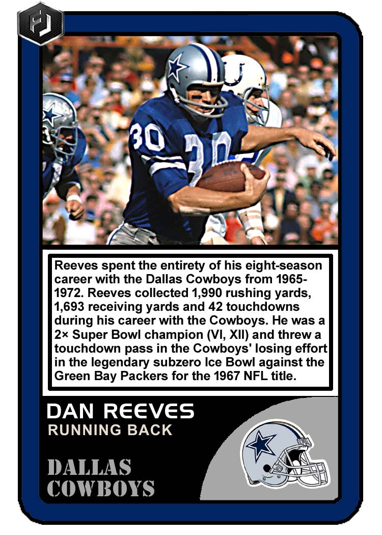 ACEO DAN REEVES DALLAS COWBOYS CUSTOM HAND MADE ART CARD | eBay
