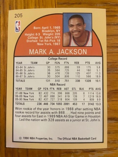 1990 NBA Hoops Mark Jackson Knicks Menendez Brothers Courtside #205 | eBay