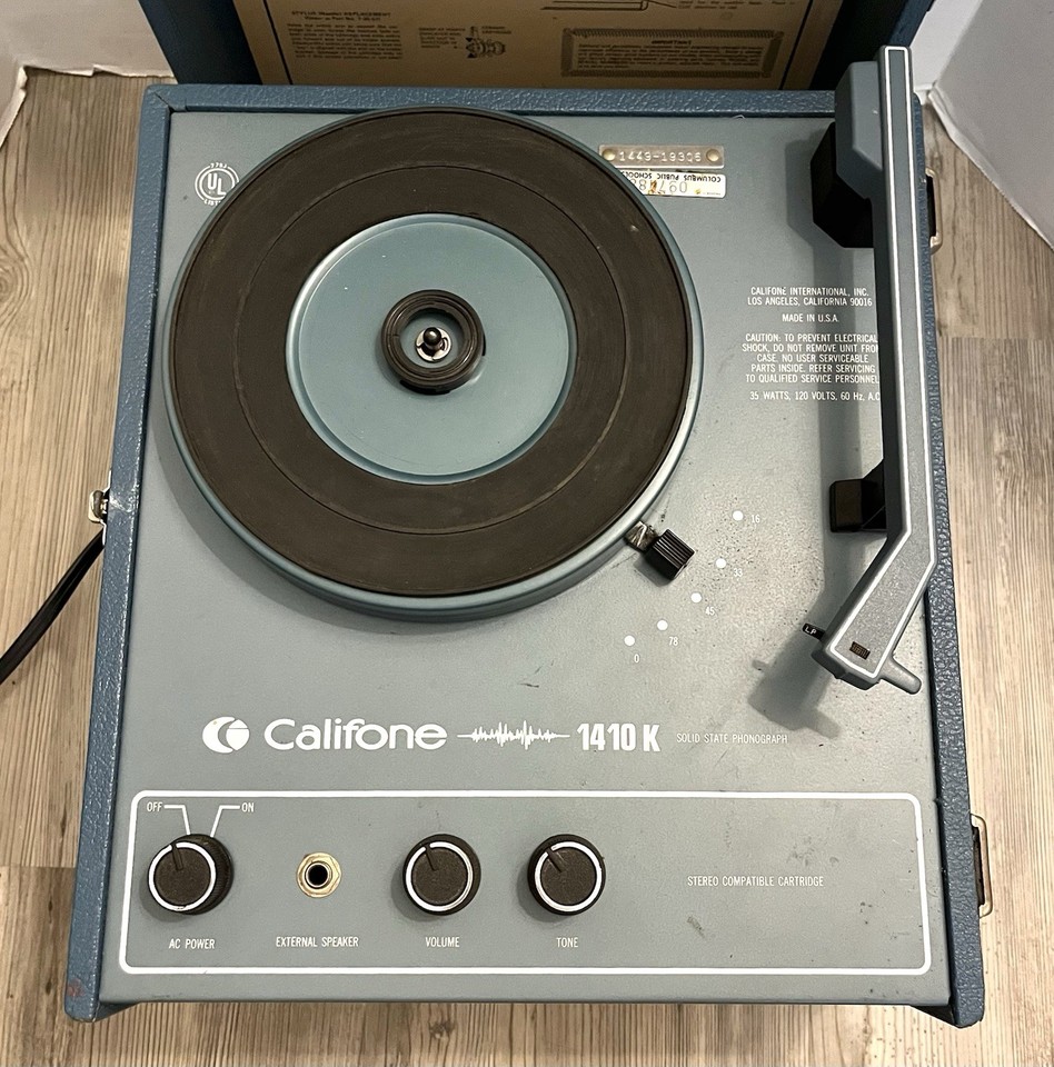 Vintage CALIFONE 1410K Portable Vinyl Record Player Solid State ...