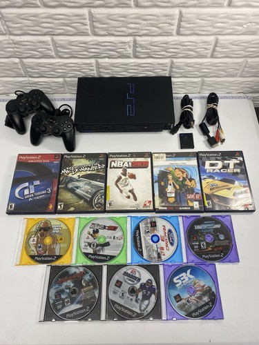 PlayStation 2 PS2 Fat Console System Bundle 12 Games TESTED Need 4 ...