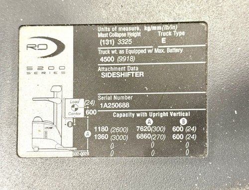 Crown RD5220-30 Reach truck 3000lb load capacity Excellent, Just ...