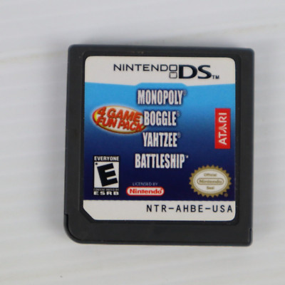 4 Game Fun Pack | Nintendo DS 3DS Game Monopoly Yahtzee Battleship ...