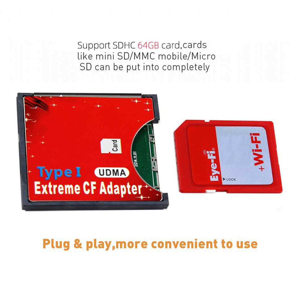 SD SDHC SDXC to High-Speed Extreme Compact CF Type I Adapter For 16/32/64/128GB | eBay