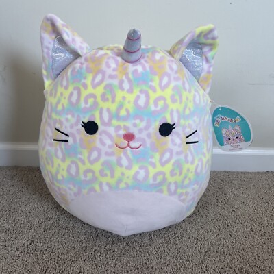 Squishmallow Cheetah-Corn Cheetah Unicorn Soraya Rainbow Plush Spots 16 ...