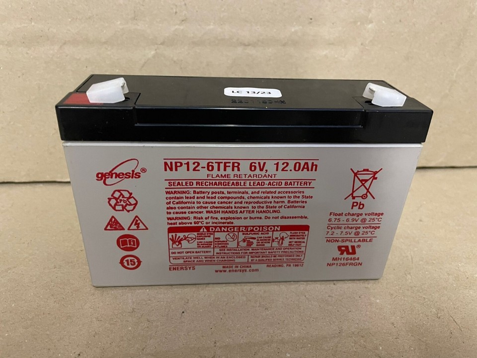 6V 12Ah 6V 10AH Sealed Lead Acid Replacement VRLA Battery . ENERSYS ...