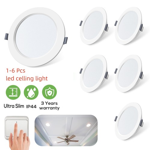 9W LED Ceiling Recessed Ultra Slim Panel Down Lights Round Bathroom ...