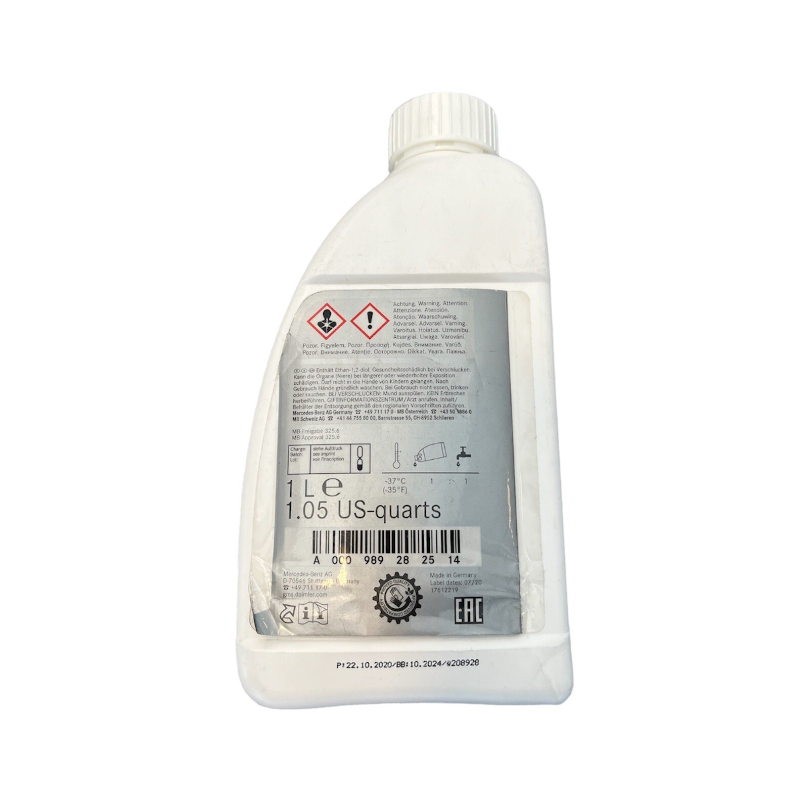 Mercedes-Benz Antifreeze Red 325.6 Genuine A000989282514 for sale ...
