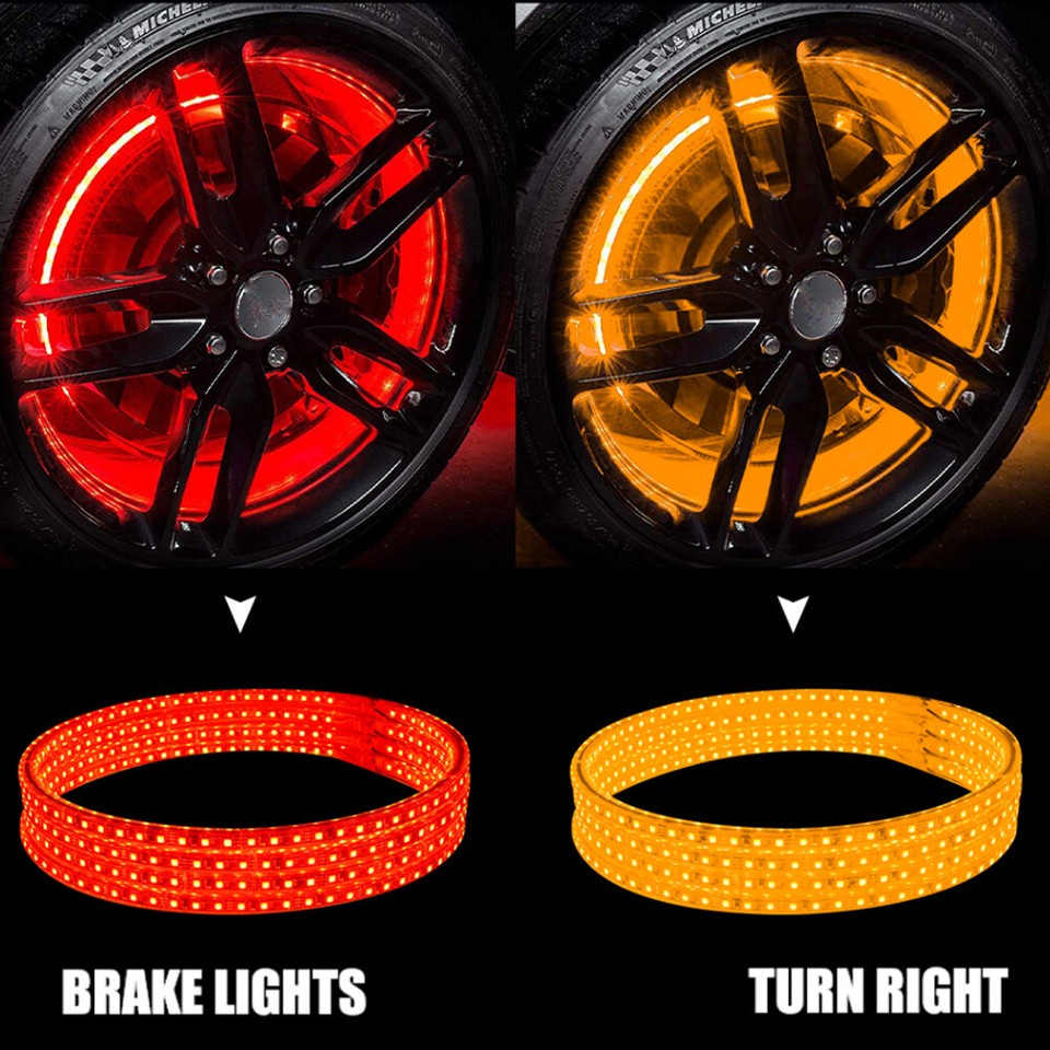 Car 15.5'' RGBW LED Wheel Ring Lighting Kits For Chevy Silverado 1500 ...