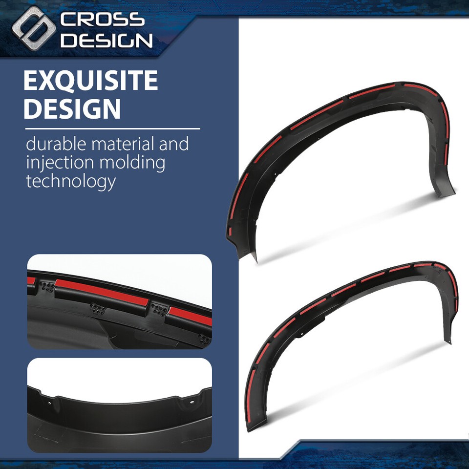 4pcs Front & Rear Fender Flares Fit For 2019-2024 Chevrolet Silverado ...